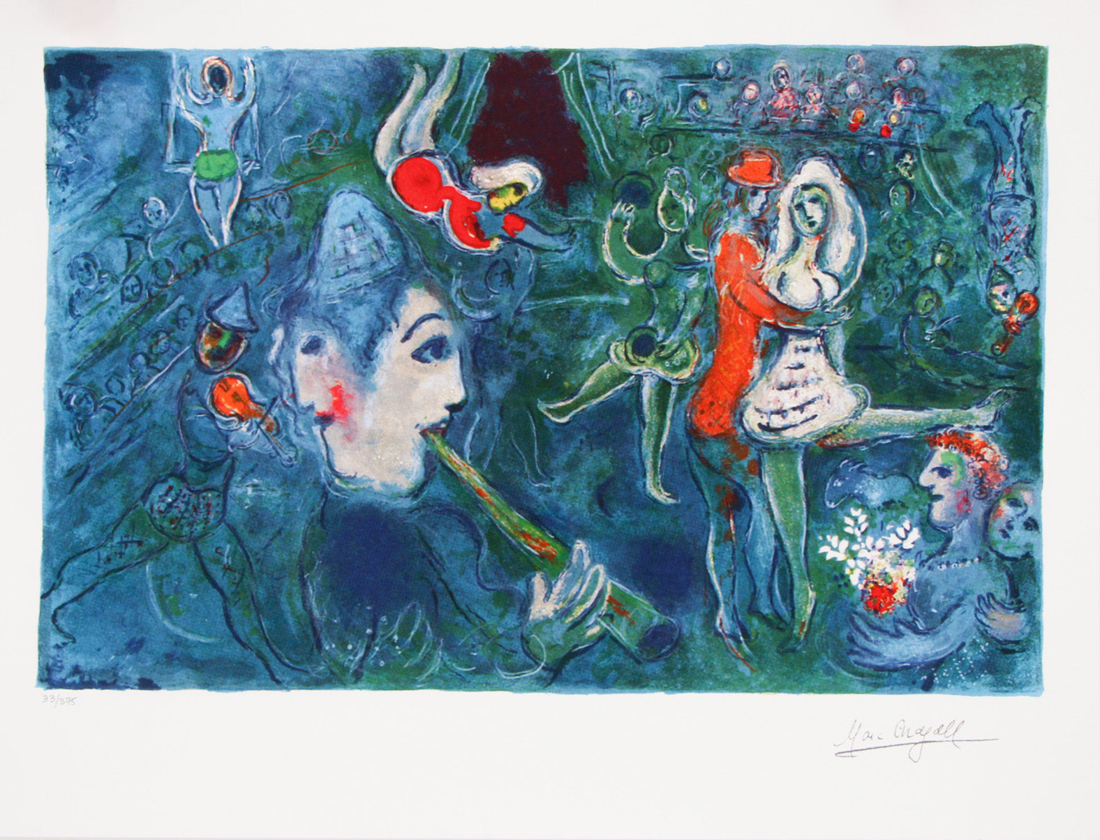 CJR Fine Arts and Framing | Chagall- Circus with clown dancer – CJR ...