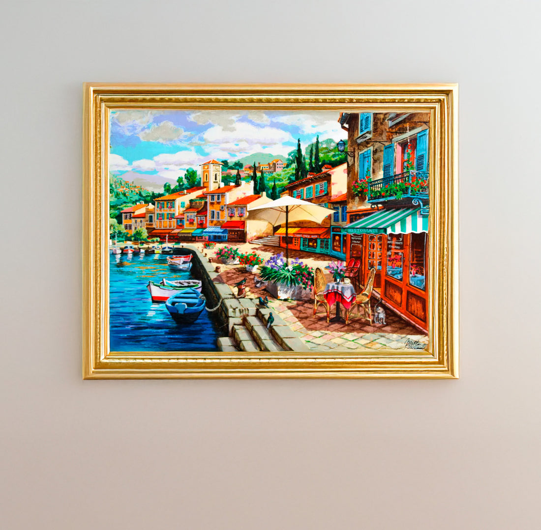 CJR Fine Arts and Framing | Anatoly Metlan-A Coffee Shop by the Pier ...